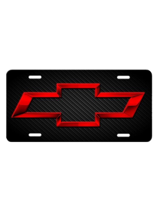 Accents | Chevy Bowtie Vanity Aluminum License Plate Tag New Glossy ...